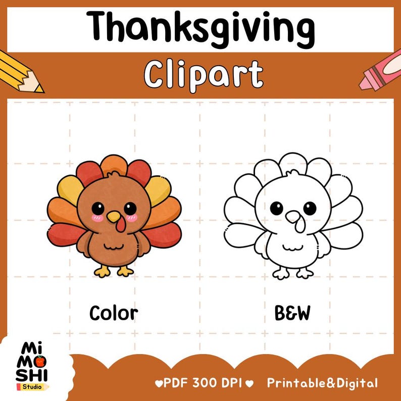 Thanksgiving Clipart Bundle: 25 Fall Holiday Graphics (PNG Digital ...