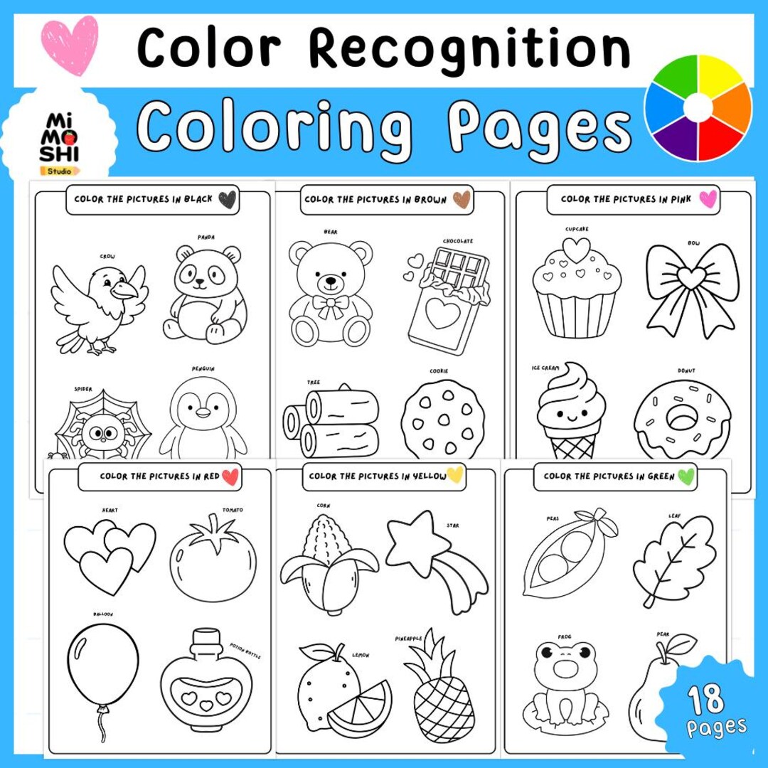 Color Recognition Coloring Pages | Color by Color Worksheets ...