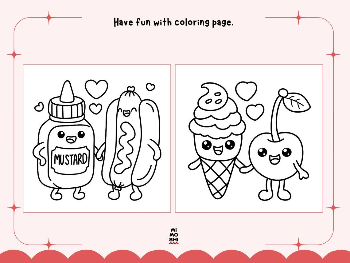 Perfect Match Food Coloring Pages | Bold and Easy Coloring Book ...