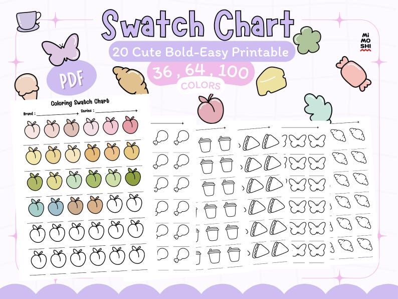 Color Swatch Chart Printable Palette Templates ,swatch Chart Sheets ...