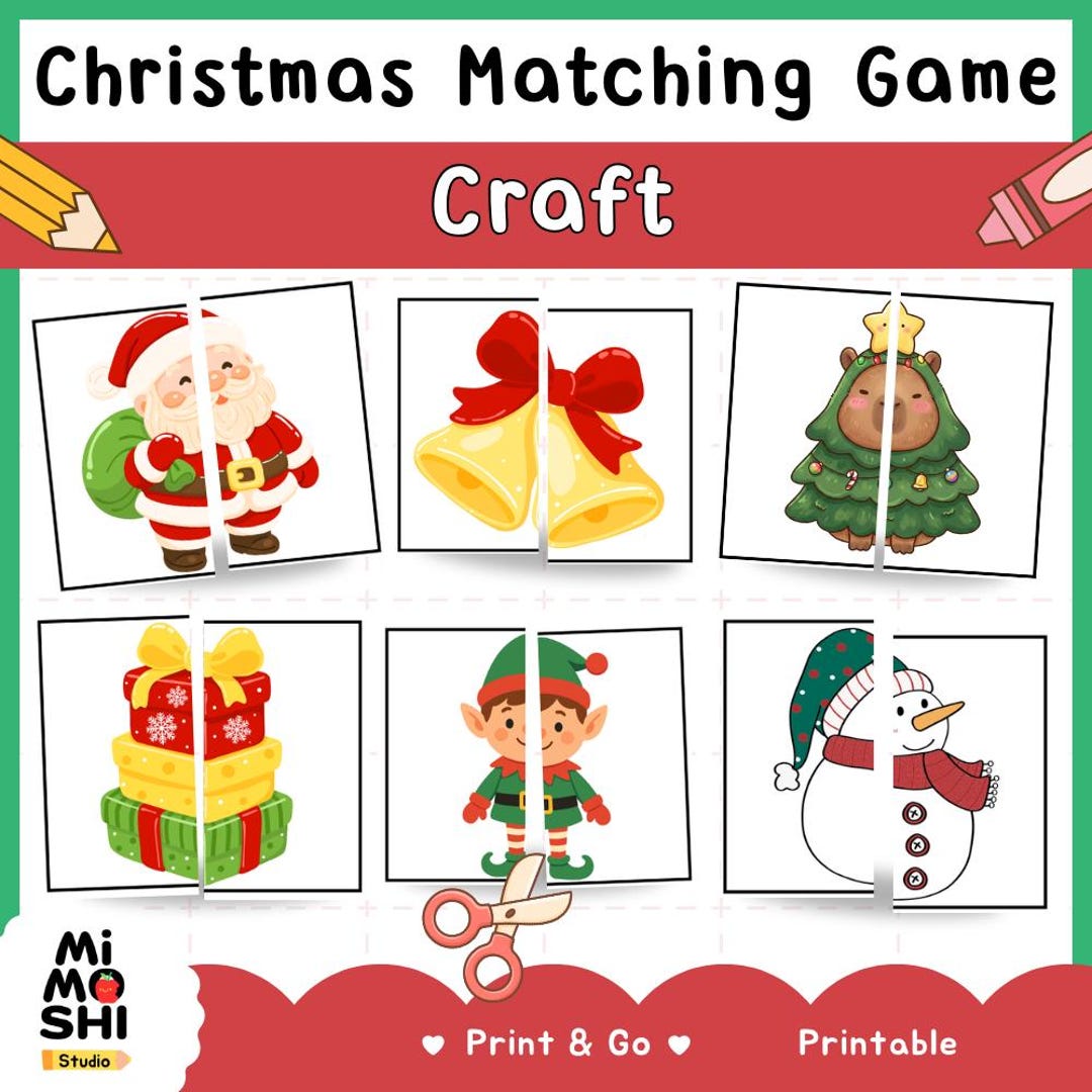 Christmas Picture Matching Game | Cut & Match Craft | Fine Motor ...