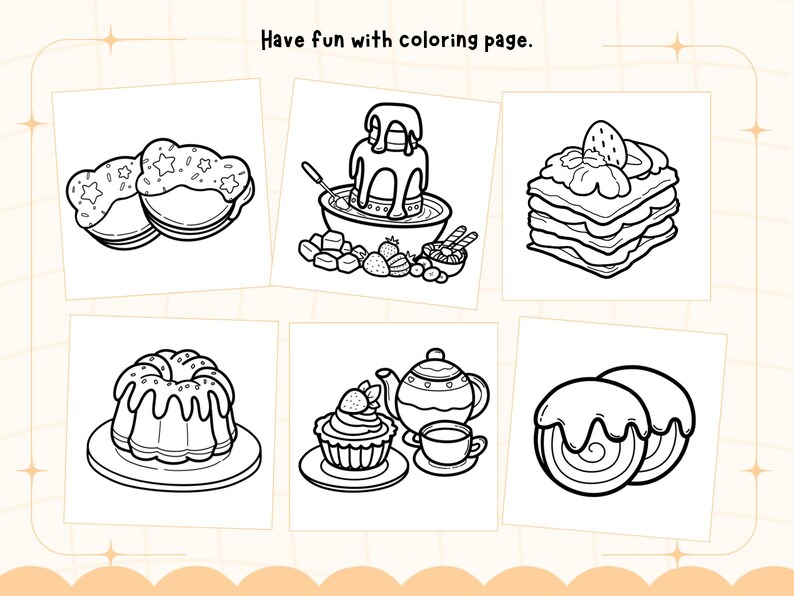 Desserts & Sweets [2] Coloring Pages | Bold and Easy Coloring Book ...