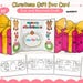 3D Christmas Gift Box Card Craft | Printable Holiday Coloring Activity ...