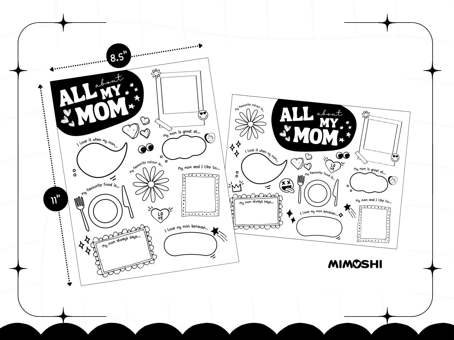 All About My Mom Coloring Pages, DIY Mother's Day Gift From Kids ...