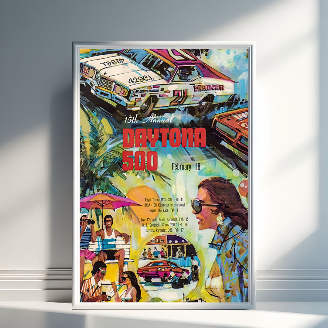 1973 Daytona 500 Program Racing Movie Poster/ Canvas Poster/ Wall Art ...