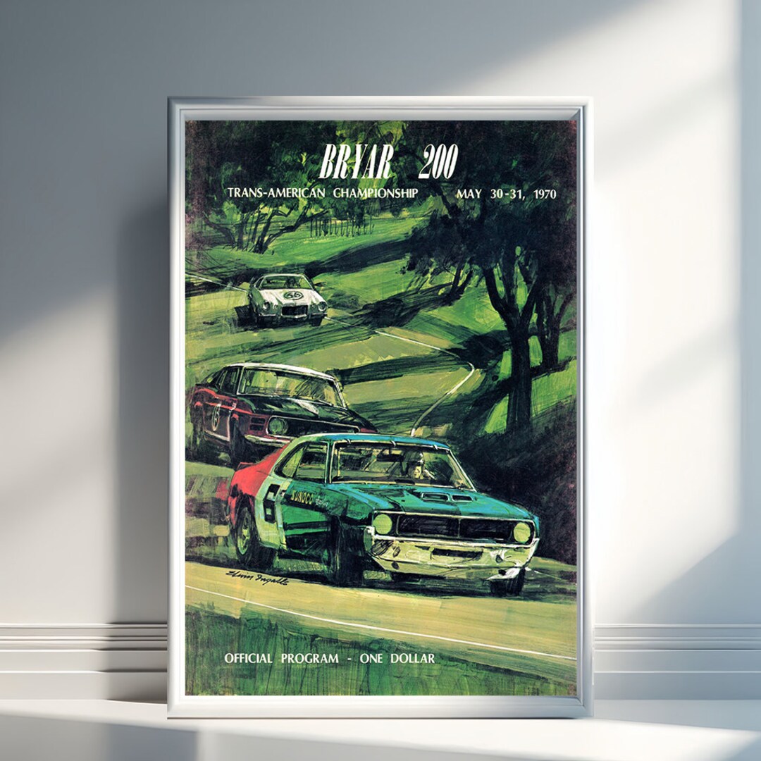 1970 Trans Am Championship BRYAR 200 Movie Poster/ Premium Photo Paper ...