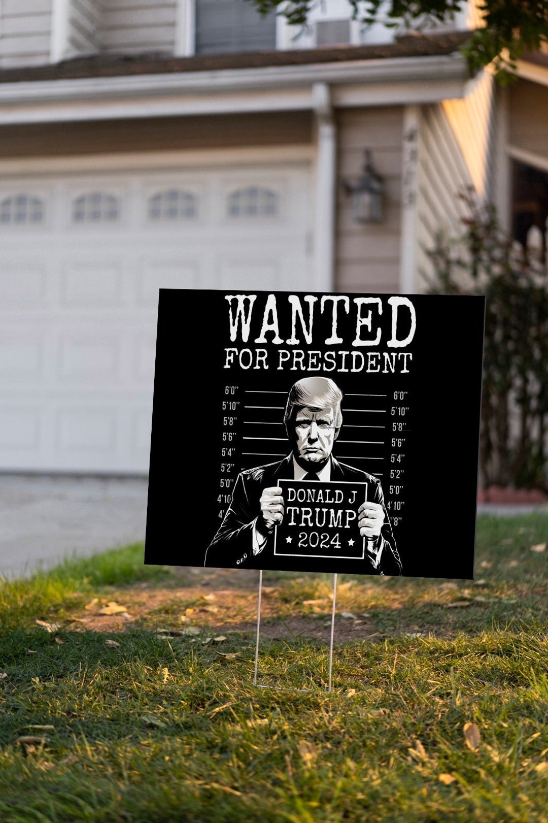 Wanted for President Trump Yard Sign - Etsy