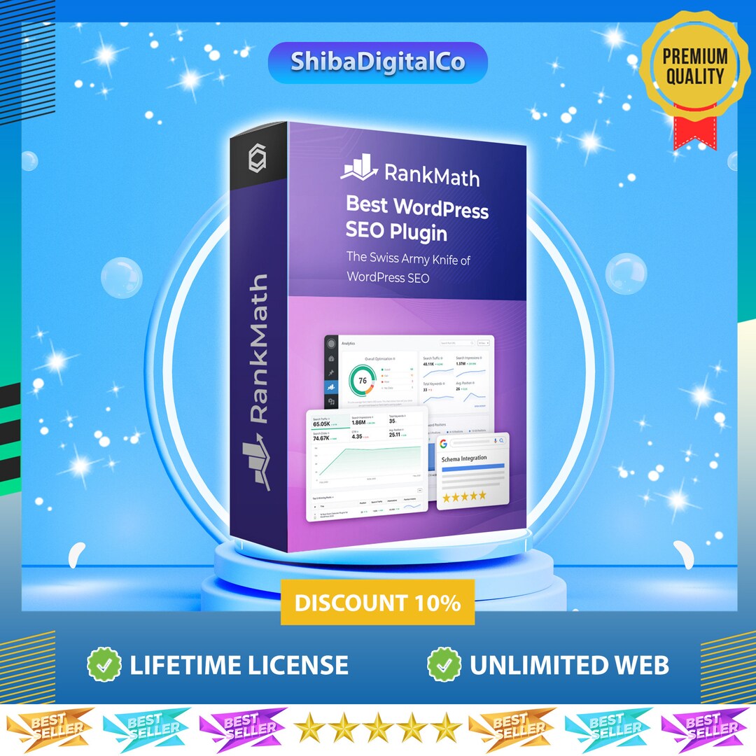 Rankmath SEO Wordpress Plugin for Lifetime Best Search Engine Optimization - Etsy