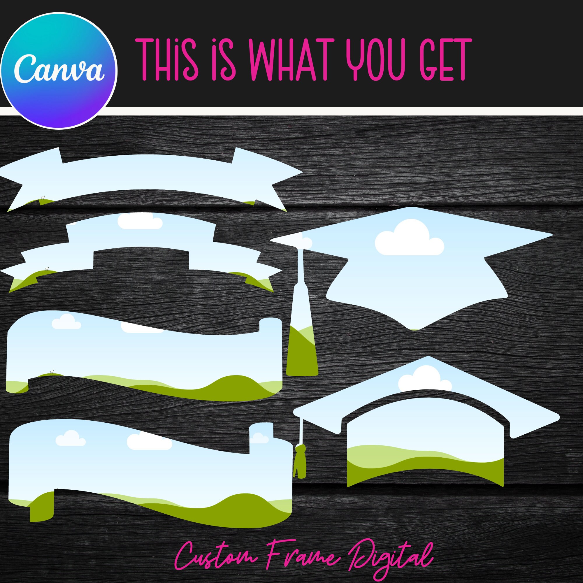 2024 Senior Canva Photo Frame Template '24 Bundle Graduate Canva Frames ...