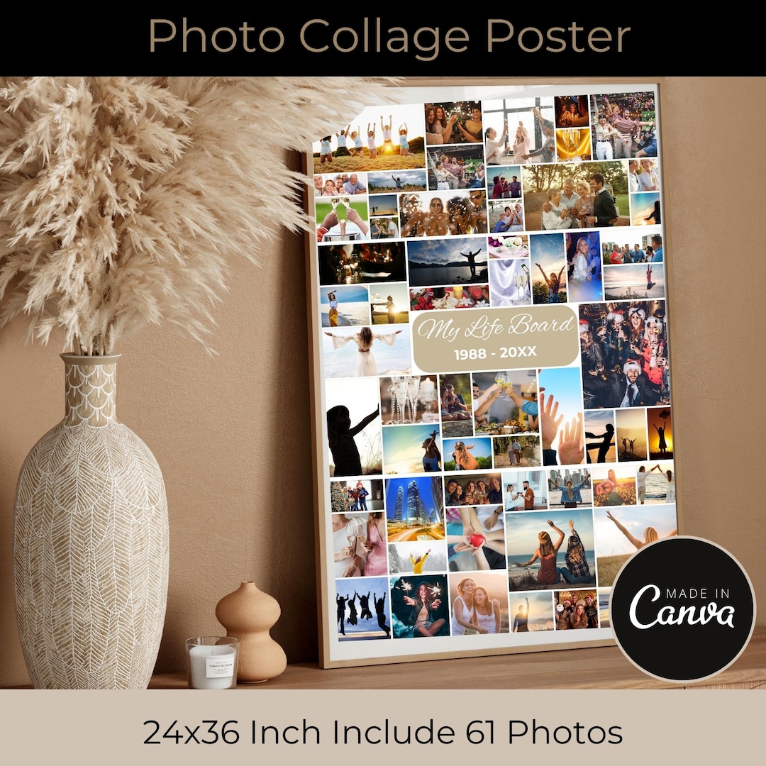 Photo Collage Poster 24x36 Inch Template - Etsy
