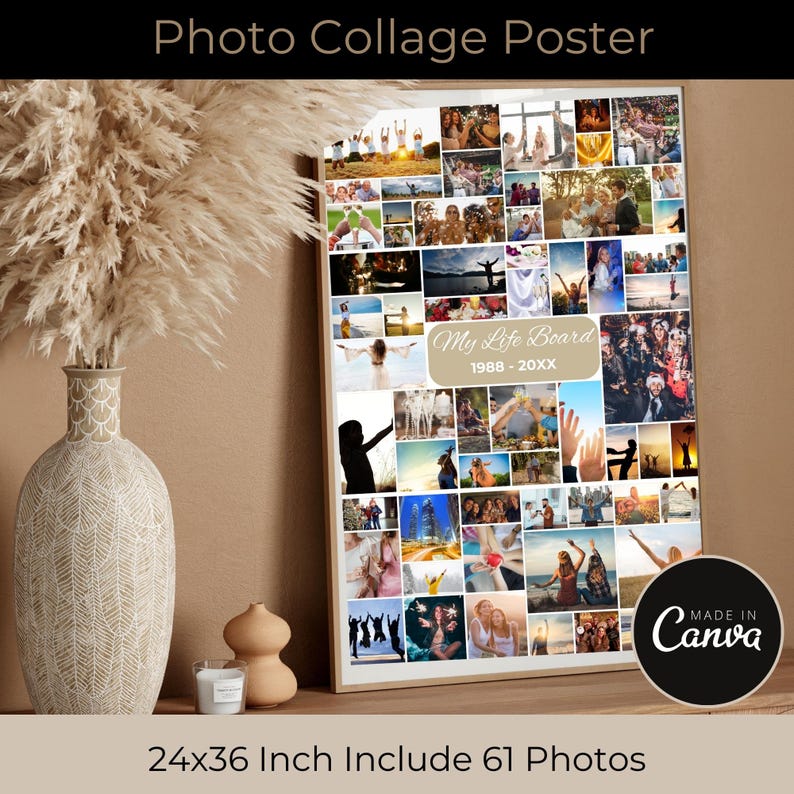 Photo Collage Poster 24x36 Inch Template - Etsy