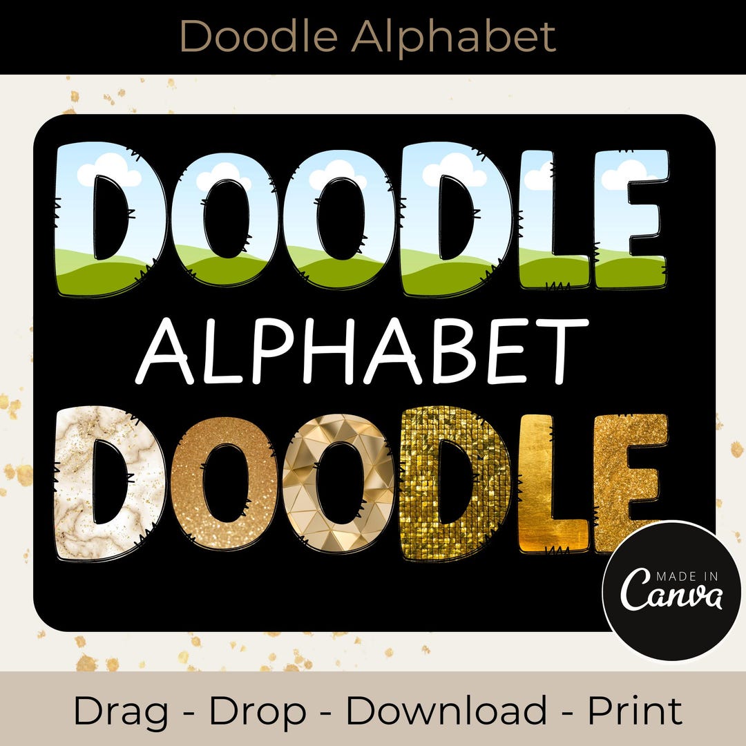 Doodle Letters Printable Alphabet - Etsy