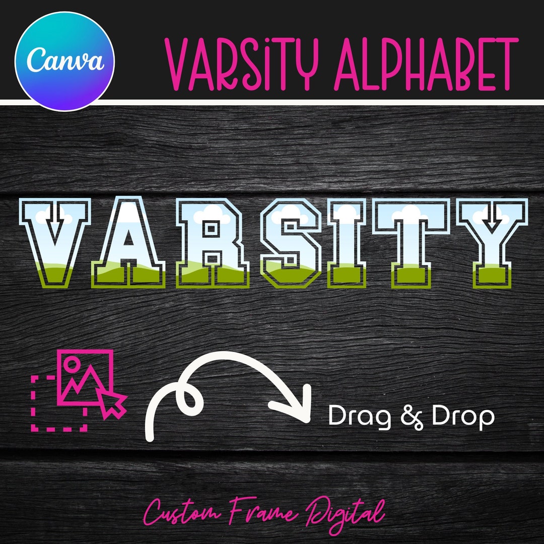 Canva Varsity Alphabet Letters, Digital Download, Printable and ...
