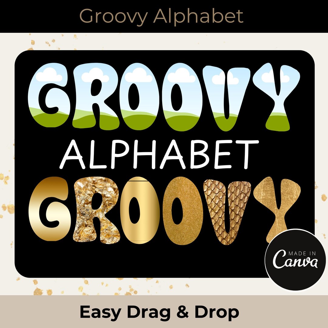 Groovy Letters Canva Alphabet - Etsy