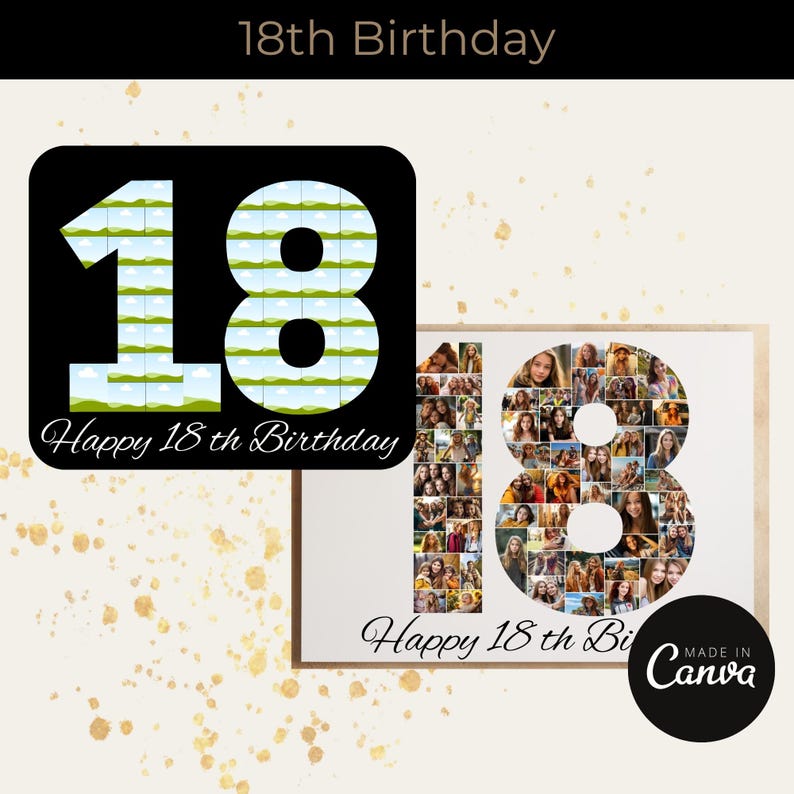 18th Birthday Photo Collage Gift Template - Etsy