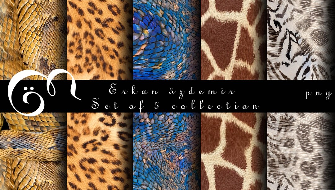 Animal Print Digital Paper | Leopard, Snake, Zebra Patterns (40x40 Cm ...