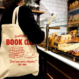 Book Club Tote Bag, Just One More Chapter, Bookish Accessories, Gift ...