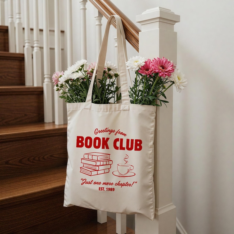 Book Club Tote Bag, Just One More Chapter, Bookish Accessories, Gift ...
