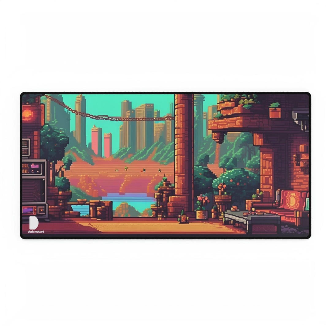 Retro Pixel Art Large Desk Mat & Mousepad | 800x400mm - Etsy