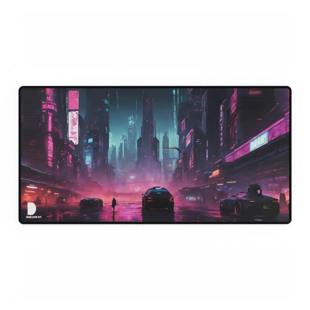 Cyberpunk Cityscape Large Desk Mat & Mousepad | 800x400mm - Etsy