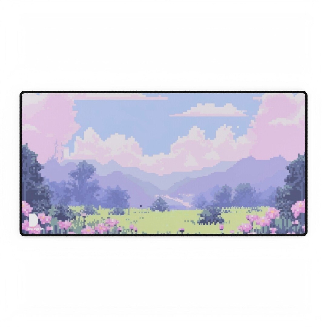 Pixel Art Field Large Desk Mat & Mousepad | 800x400mm - Etsy