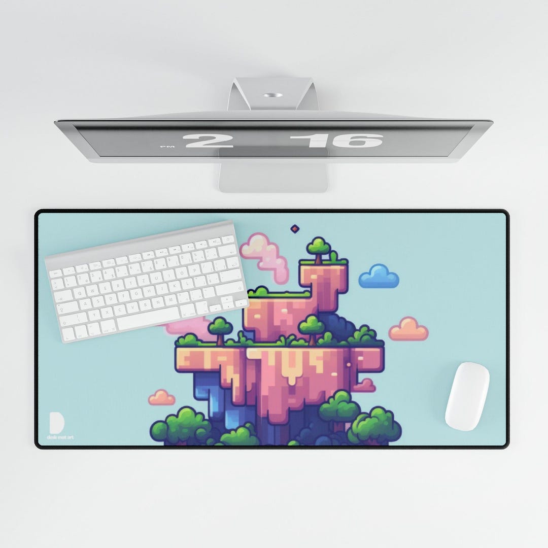 Pixel Art Floating Land Large Desk Mat & Mousepad | 800x400mm - Etsy