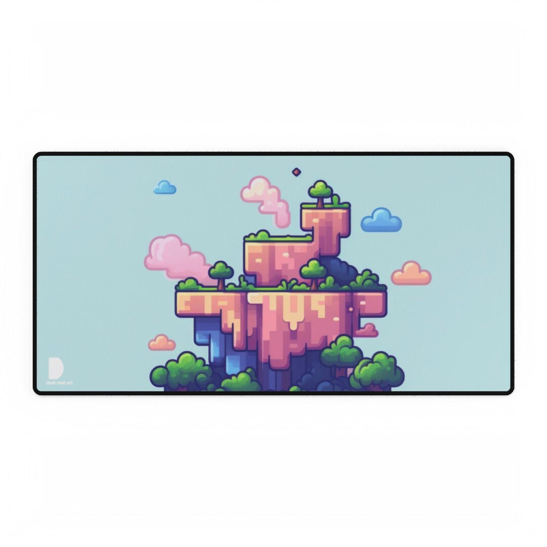 Pixel Art Floating Land Large Desk Mat & Mousepad | 800x400mm - Etsy