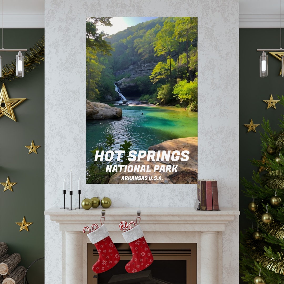 Hot Spring National Park Poster, National Park Poster, Travel Wall ...