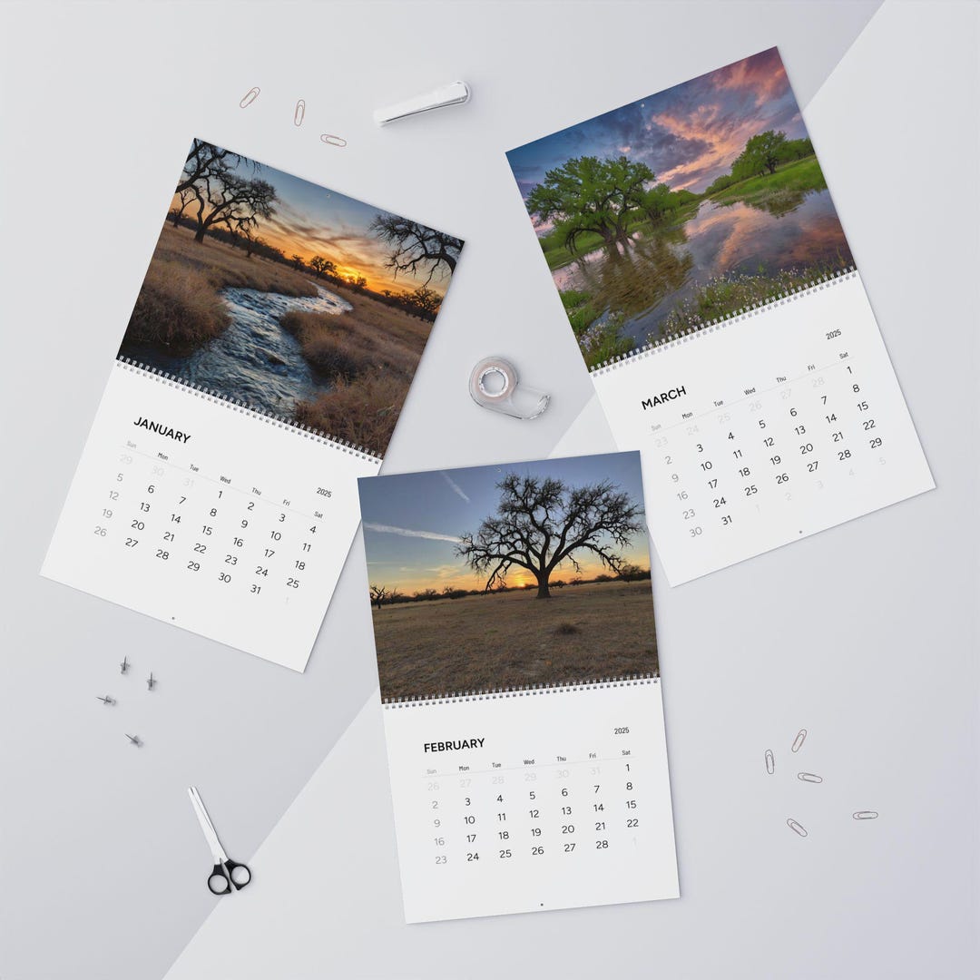 Texas Wall Calendar 2025 Monthly Texas Nature Scenes Wildlife Calendar ...
