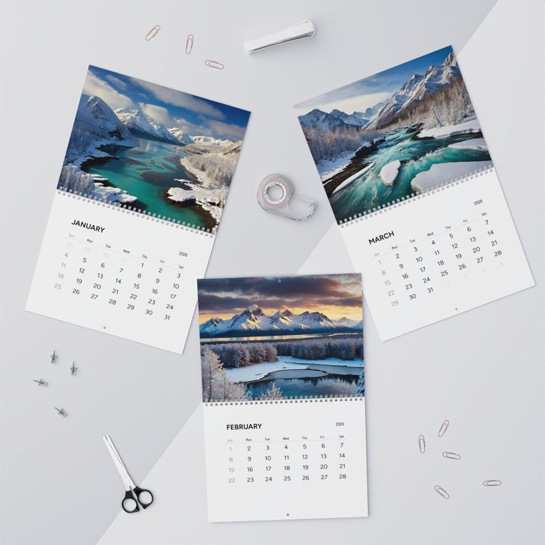 Alaska Wall Calendar - 2026, Alaska Calendar, Nature Calendar, Alaska ...
