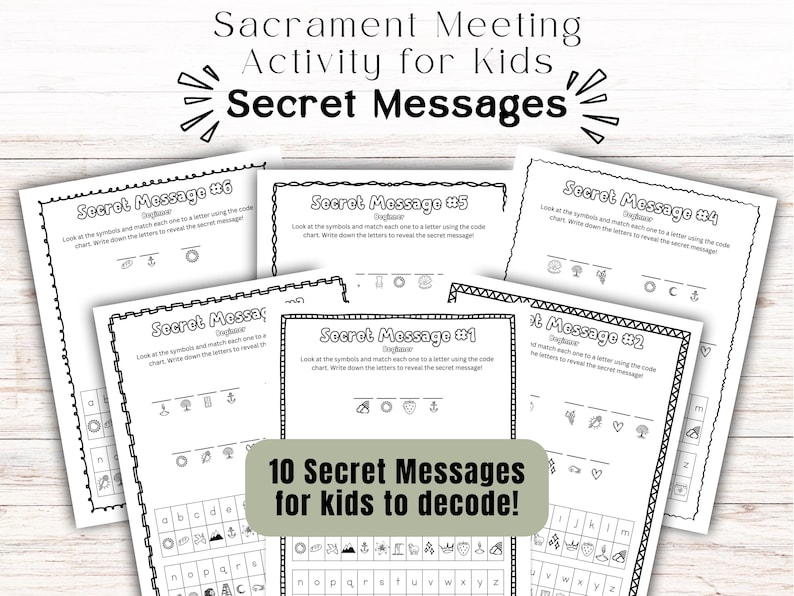 Sacrament Meeting Activity for Kids | Secret Message | Message Decoding ...