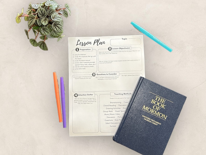 Lesson Plan Template | Come Follow Me | LDS Lesson Planning | Youth ...