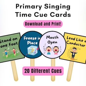 Primary Singing Cue Cards | Primary Singing Time Activity | Primary ...