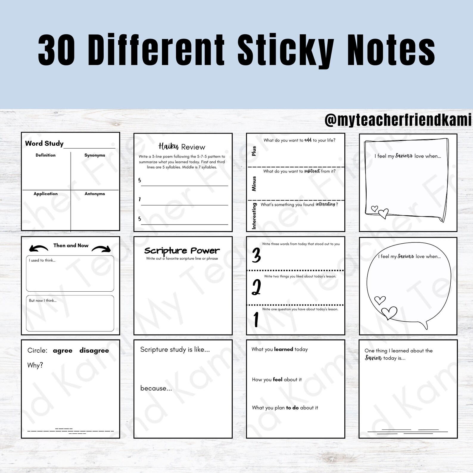 Printable Sticky Notes | Printable Sticky Notes for Seminary / YM / YW ...