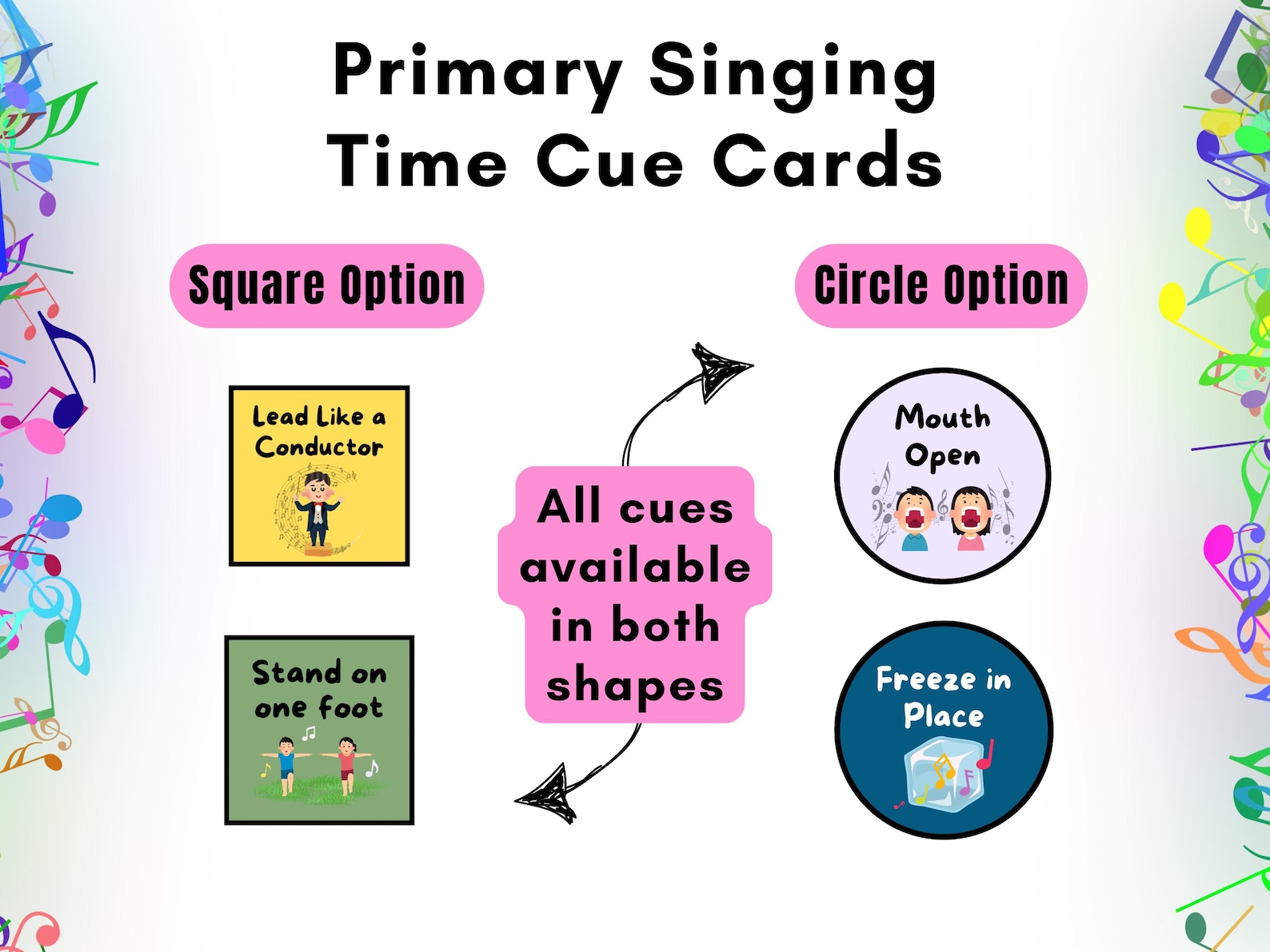 Primary Singing Cue Cards | Primary Singing Time Activity | Primary ...