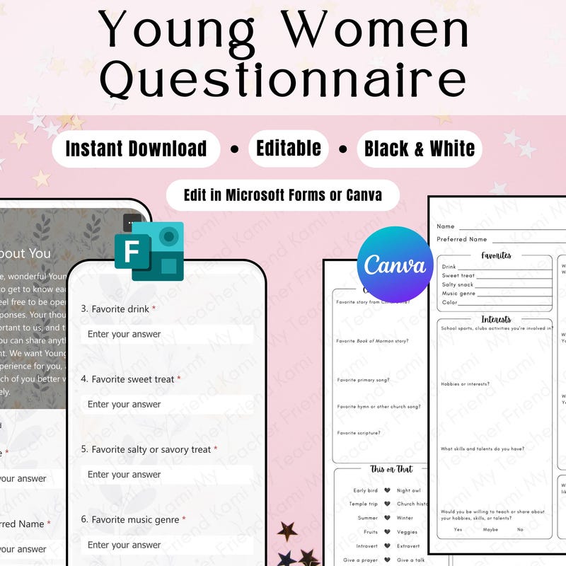 Get to Know You Template - Etsy