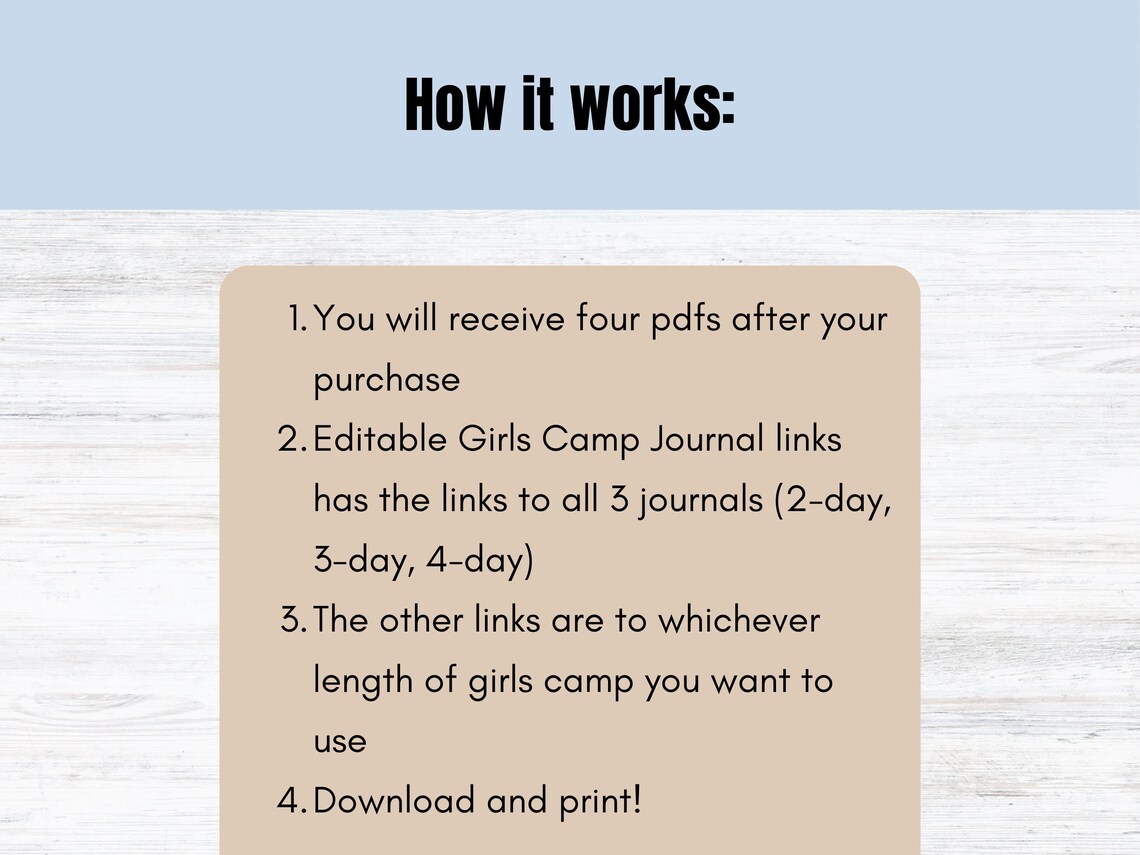 Editable Girls Camp Journal 2024 | LDS Young Women Camp Journal ...