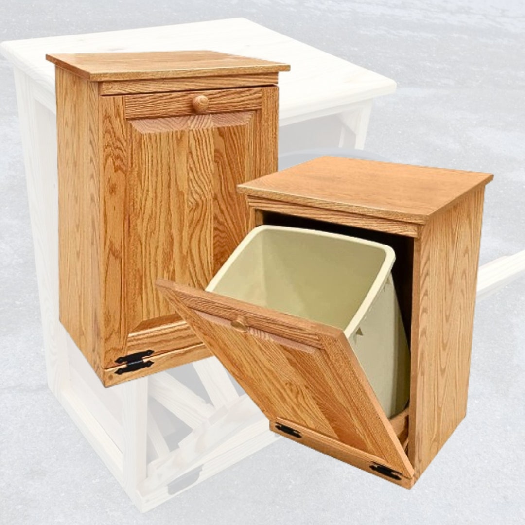 Tilt Out Trash Cabinet Amish Handcrafted Wooden Pull Out Cabinet ...
