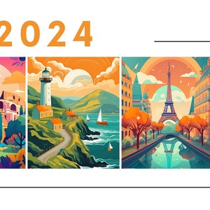 2024 Travel Calendar digital Download - Etsy