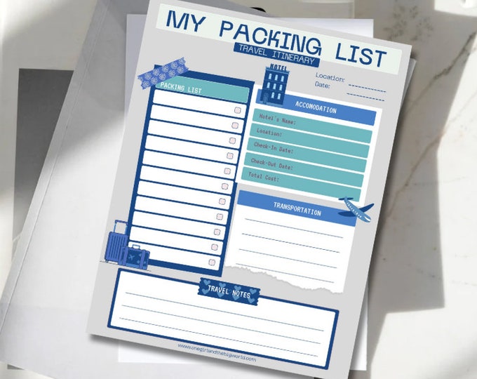 Weekend Getaway Packing List Printable (PDF & PNG) - Etsy Canada