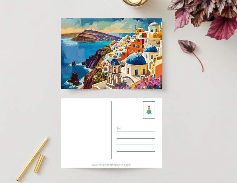 Greece Travel Postcard (digital Download | Printable Template) - Etsy