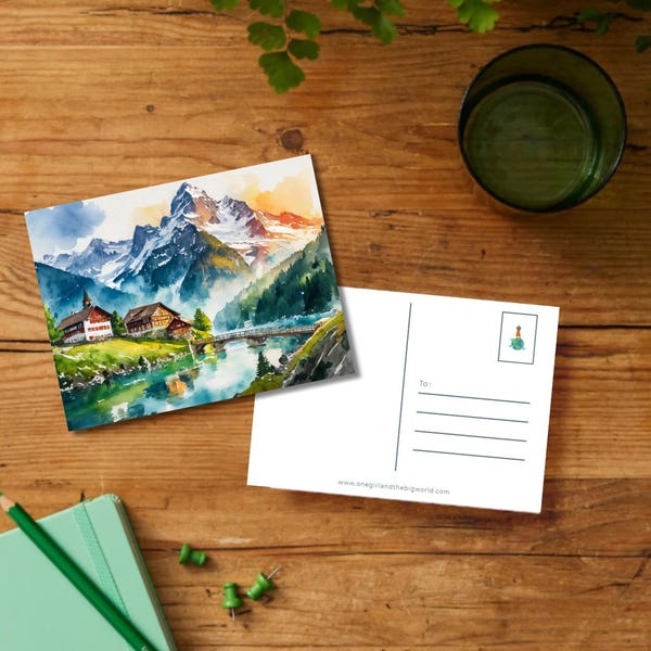 Swiss Postcard - Etsy