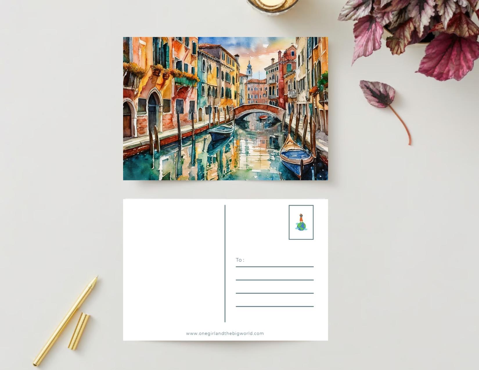 Venice, Italy | Travel Postcard (digital Download | Printable Template ...