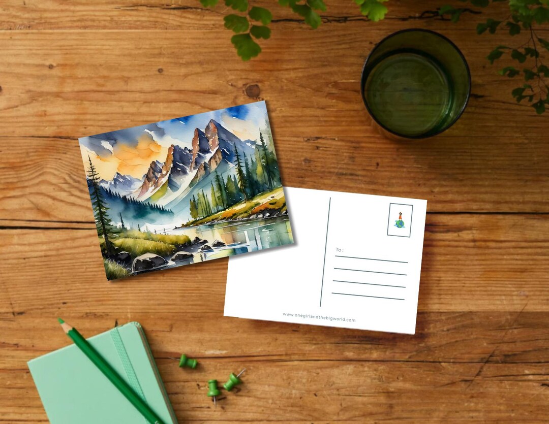 Banff, Canada Travel Postcard (digital Download | Printable Template ...