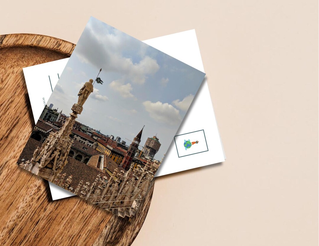 Milan Duomo Rooftop View Postcard | Italy Travel Photography (digital ...