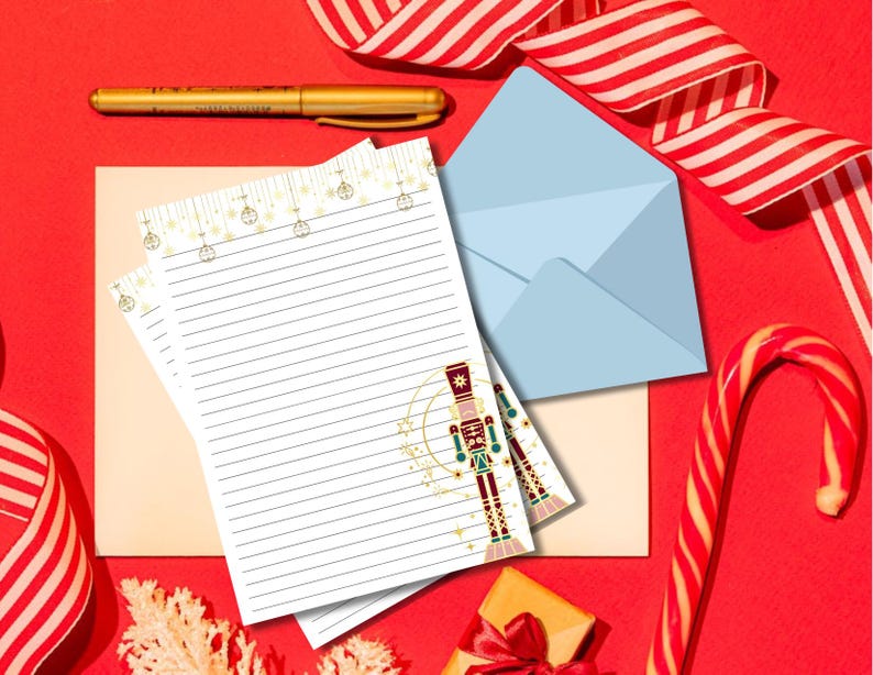 Christmas Nutcracker Letterhead (stationary Unlined and Lined Paper ...