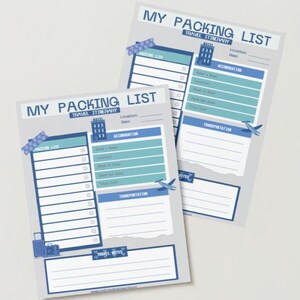 Printable Travel Packing List (digital Download | Printable Template ...