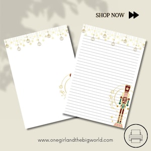 Christmas Nutcracker Letterhead stationary Unlined and Lined Paper ...