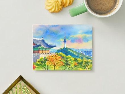 Korea Travel Postcard Set (6 Pack - Digital Download | Printable ...