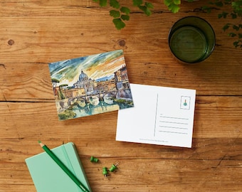 Rome Italy Travel Postcard, Rome Travel Postcard, Italy Postcard, Rome ...
